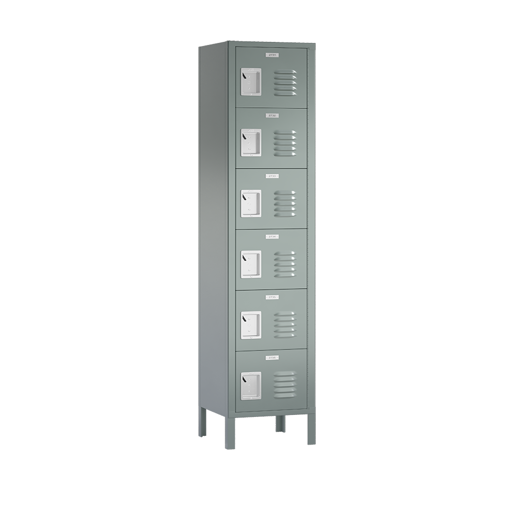 ASI Traditional Metal Locker — 6 Tier, 1 Wide