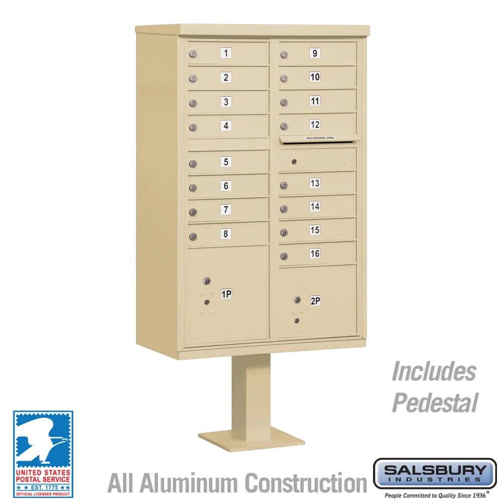 Salsbury USPS Cluster Box Unit — 16 Doors & 2 Parcel Lockers | Lowest Price