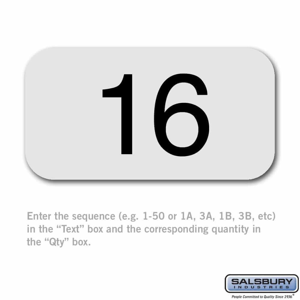 Custom Engraved Name/Number Plate — Salsbury ABS Plastic Lockers